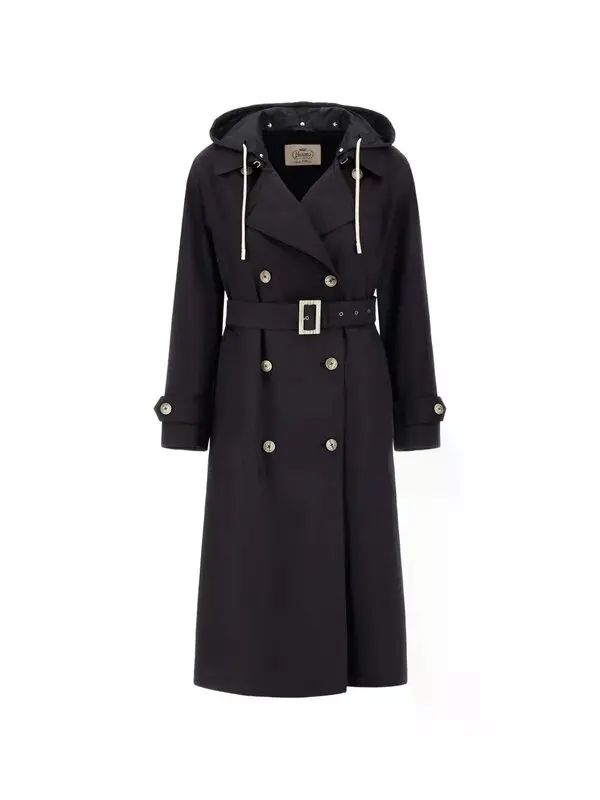 Herno Belted Hooded Coat - Black
