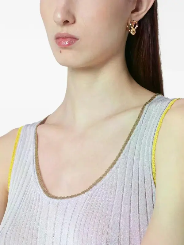 ROBERTO COLLINA Ribbed-knit Tank Top - Purple