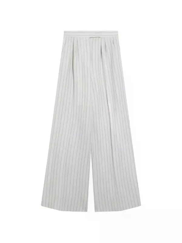 Max Mara Pinstriped Trousers - White