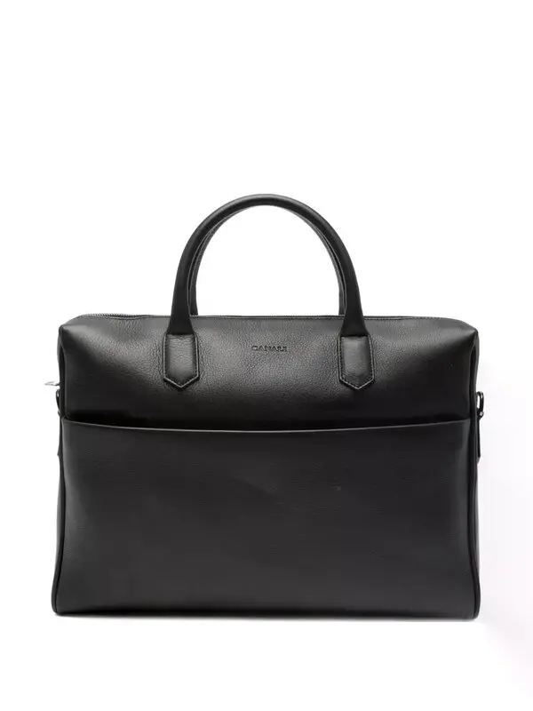 Canali Top-handle Laptop Bag - Black