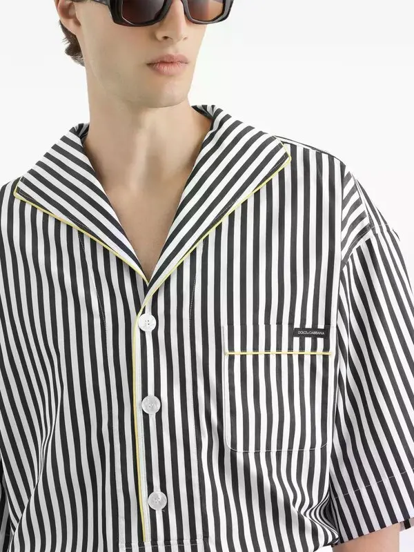Dolce & Gabbana Striped Poplin Shirt - White