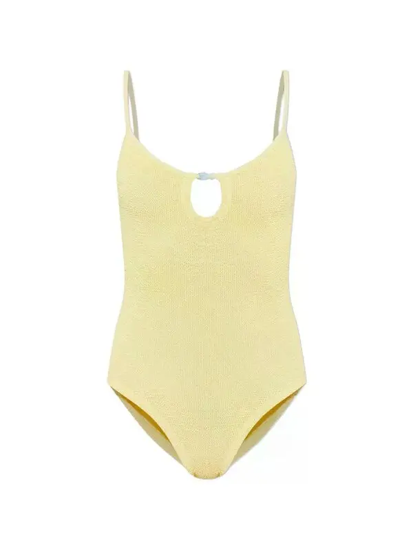 Hunza G Mia Beaded Crinkled Swimsuit - Yellow