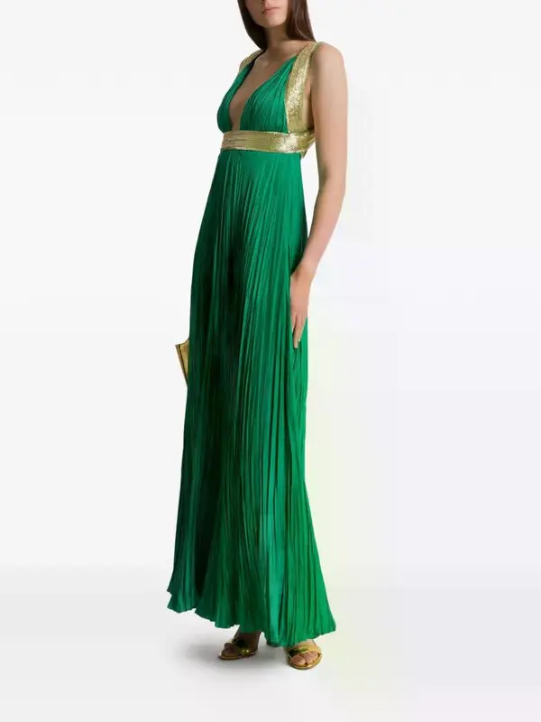 Alberta Ferretti Pleated Maxi Dress