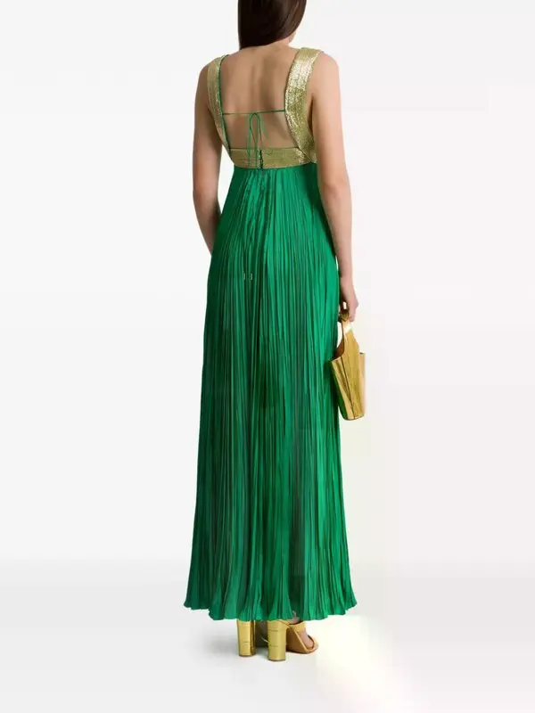 Alberta Ferretti Pleated Maxi Dress