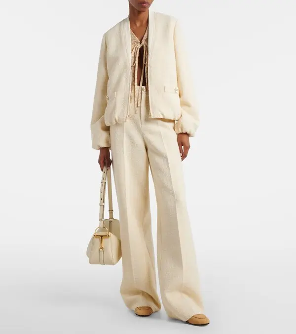 Gucci Checked Cotton-blend Tweed Jacket - White