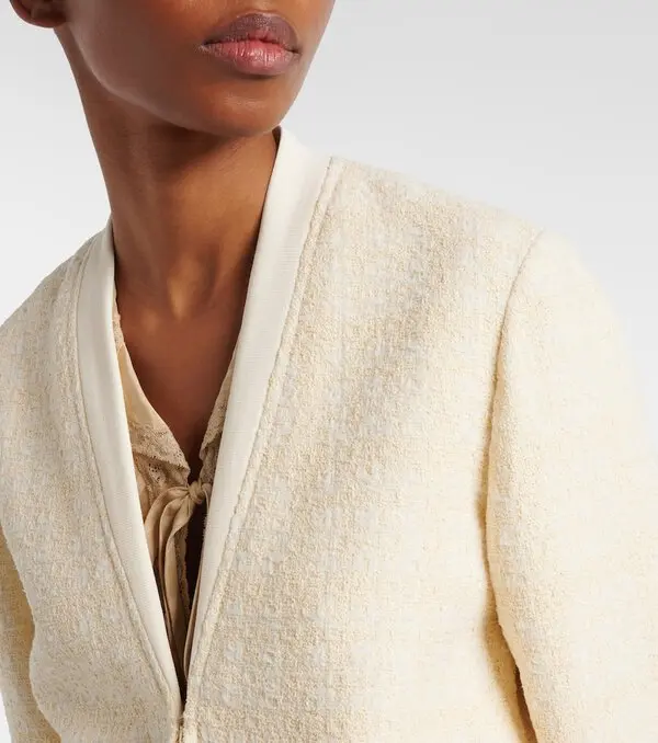 Gucci Checked Cotton-blend Tweed Jacket - White