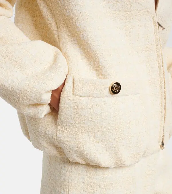 Gucci Checked Cotton-blend Tweed Jacket - White