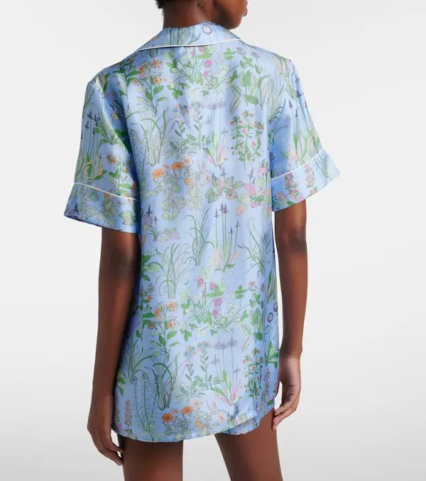 Gucci Floral Silk Satin Polo Shirt