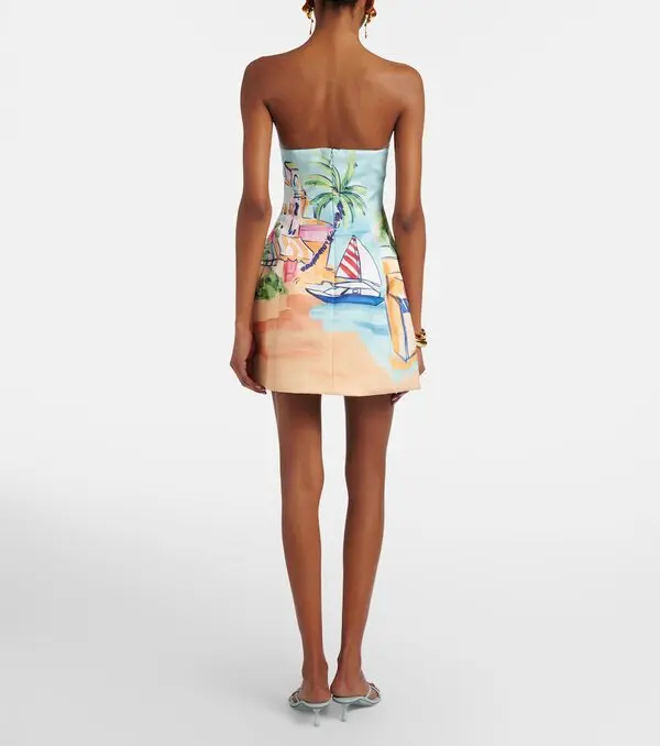 LEO LIN Printed Bustier Dress