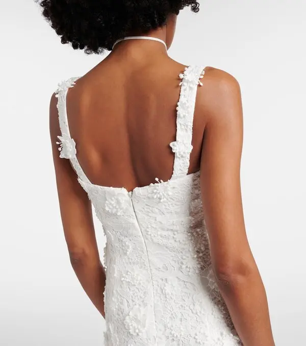 LEO LIN Embroidered Lace Midi Dress