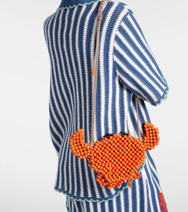 ALEMAIS Crab Mini Beaded Crossbody Bag