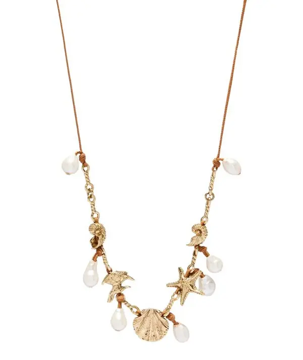 ALEMAIS Faux Pearl Embellished Charm Necklace - Multicoloured