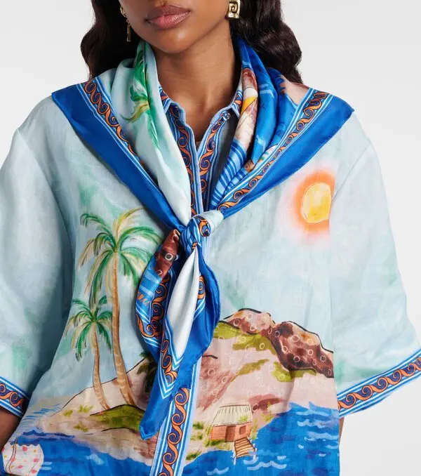 ALEMAIS Alémais Printed Silk Twill Scarf