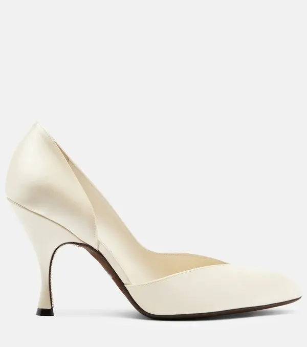 HERBERT LEVINE Embellished Satin Pumps