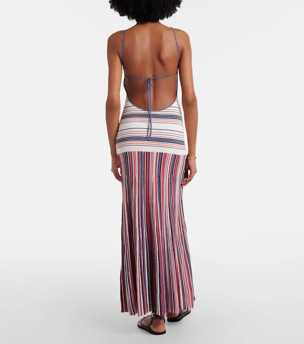 Faithfull The Brand Citara Striped Cotton-blend Maxi Dress
