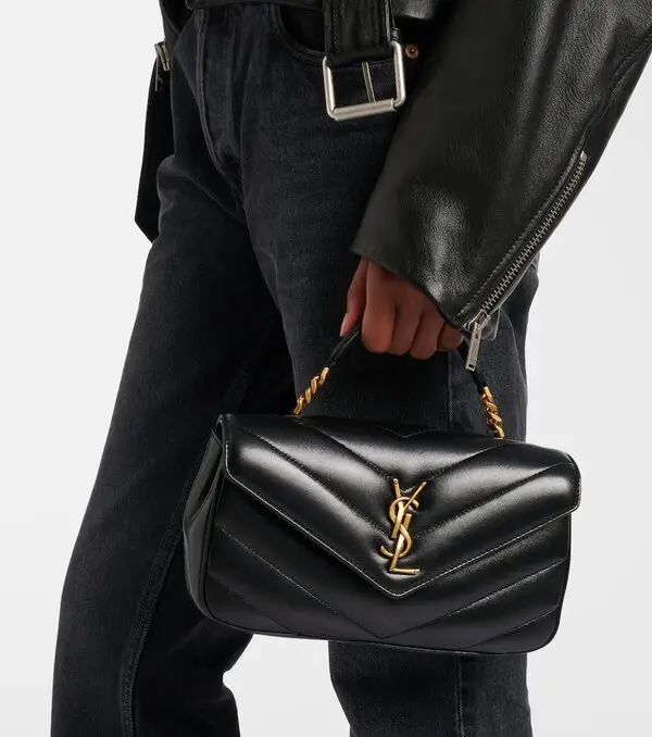Saint Laurent Loulou Matelassé Leather Top-handle Bag - Black