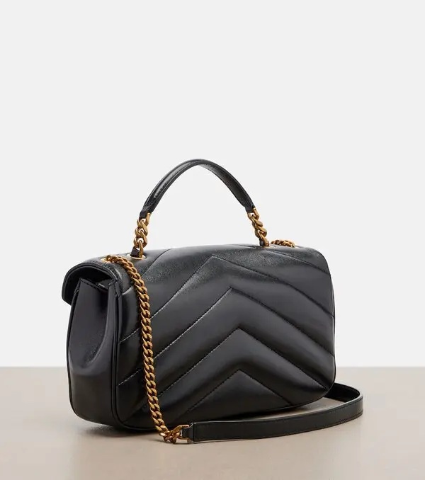 Saint Laurent Loulou Matelassé Leather Top-handle Bag - Black