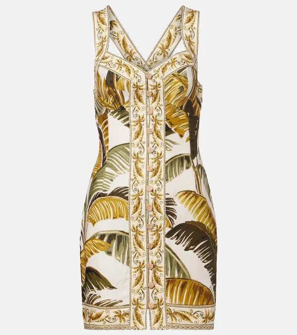 Farm Rio Printed Linen Shirt Dress - Beige