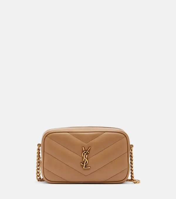 Saint Laurent Loulou Mini Quilted Leather Camera Bag - Beige