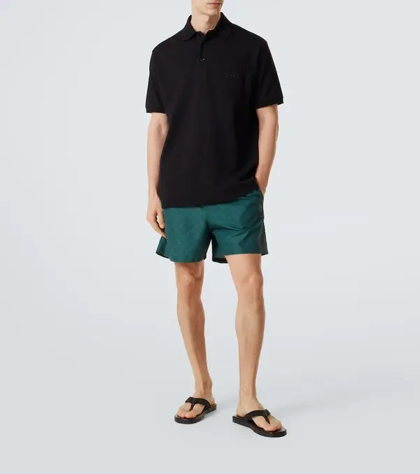 Gucci Logo Canvas And Leather Thong Sandals