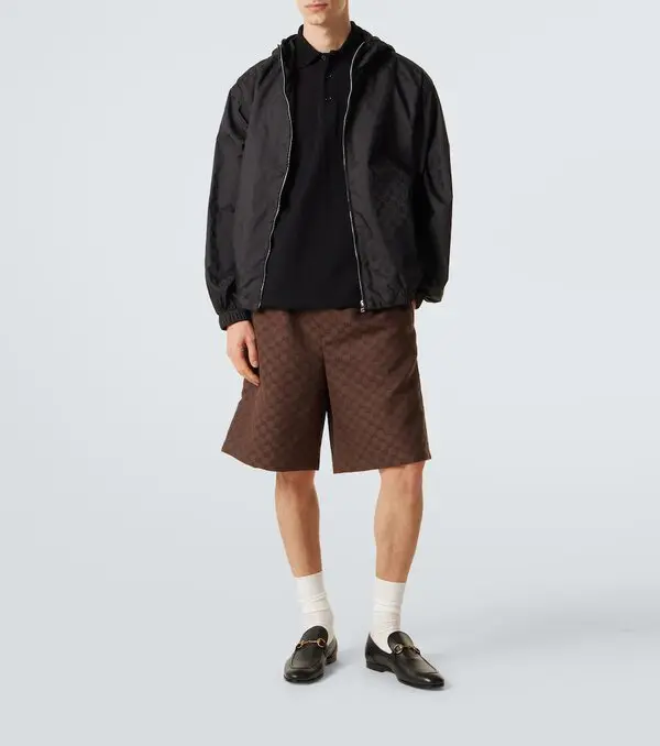 Gucci Horsebit Cotton-blend Piqué Polo Shirt - Black