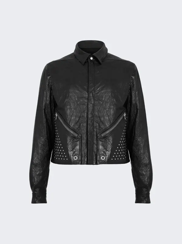 Rick Owens Tour Alice Leather Shirt Jacket - Black