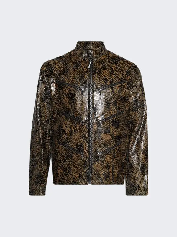 Palm Angels Leather Biker Jacket