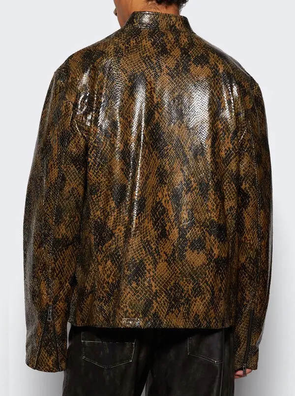 Palm Angels Leather Biker Jacket