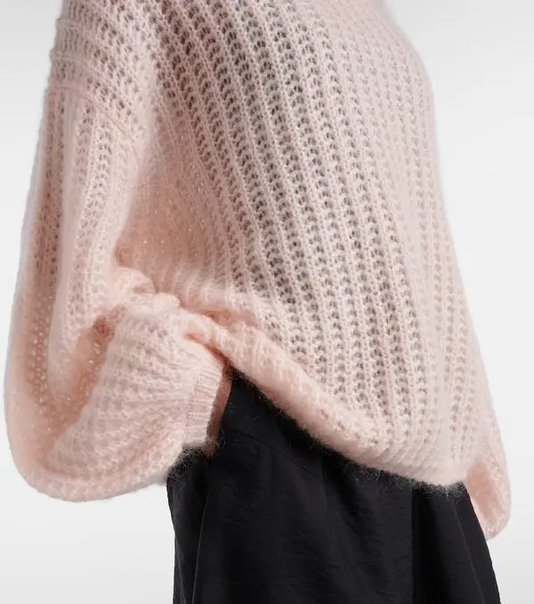 TOTEME Open-knit Mohair-blend Oversized Sweater - Pink