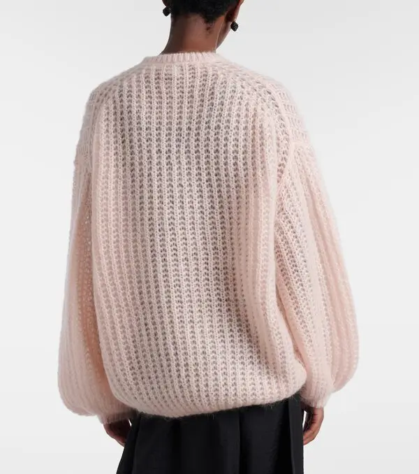 TOTEME Open-knit Mohair-blend Oversized Sweater - Pink