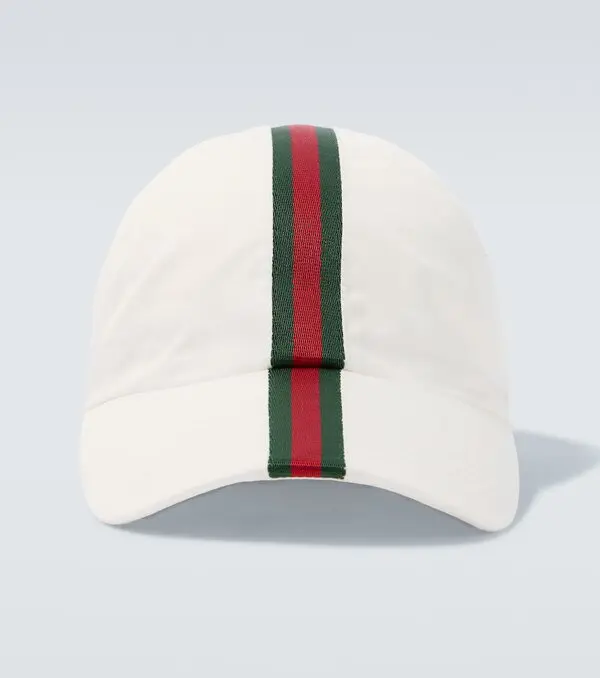 Gucci Web Stripe Baseball Cap - White