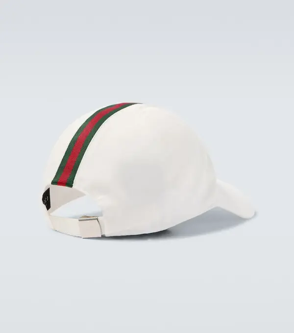 Gucci Web Stripe Baseball Cap - White