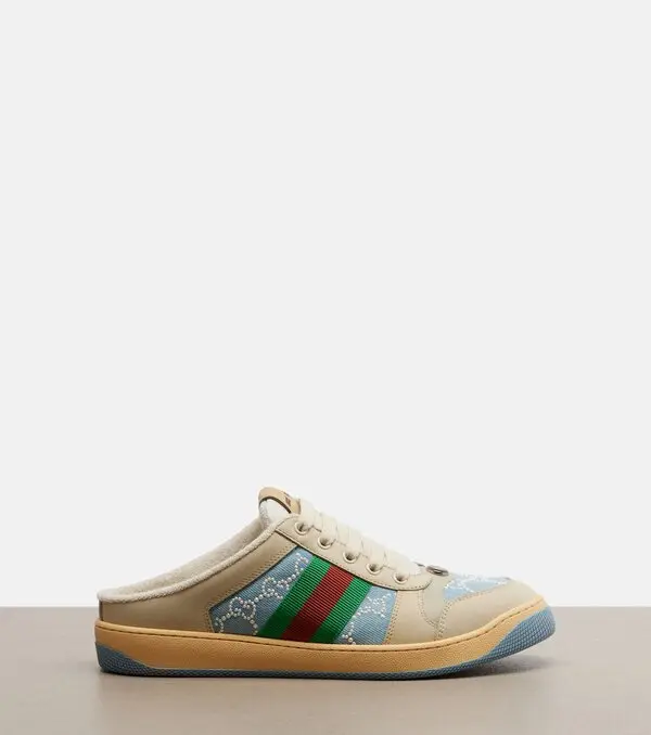 Gucci Screener Faux Pearl-embellished Mules