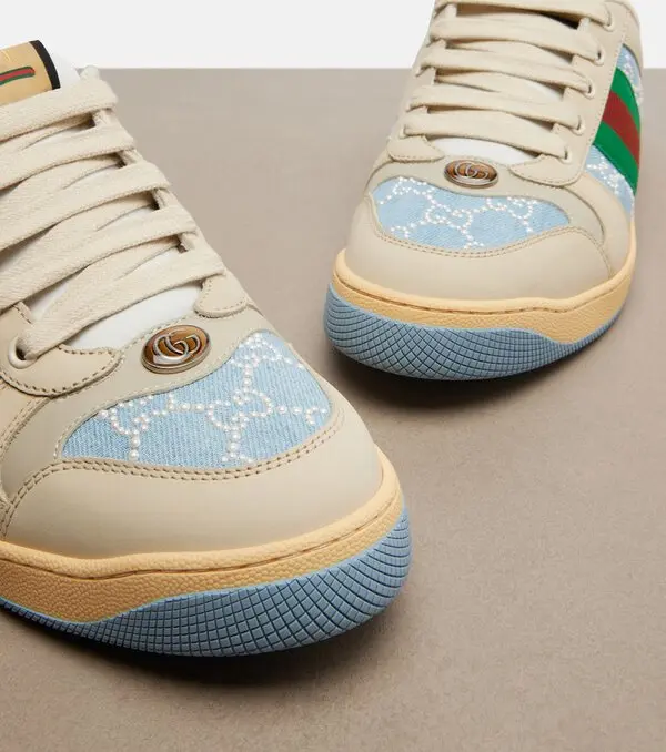 Gucci Screener Faux Pearl-embellished Mules