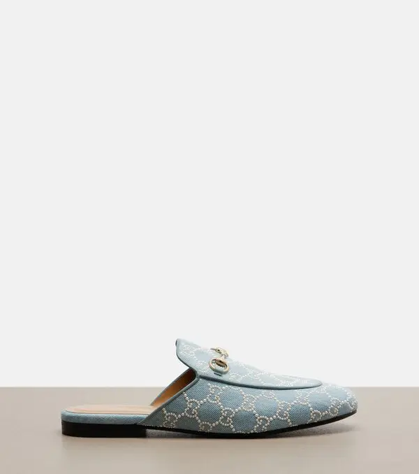 Gucci Princetown Gg Embellished Mules