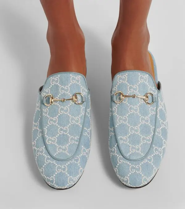 Gucci Princetown Gg Embellished Mules