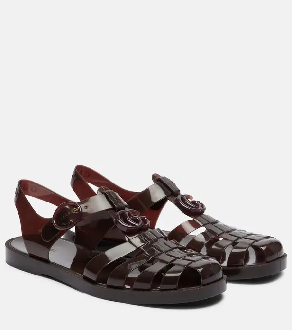 Gucci Double G Fisherman Sandals - Brown
