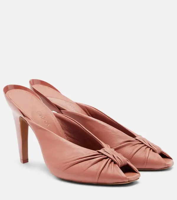 Chloé Suzie Leather Mules - Brown