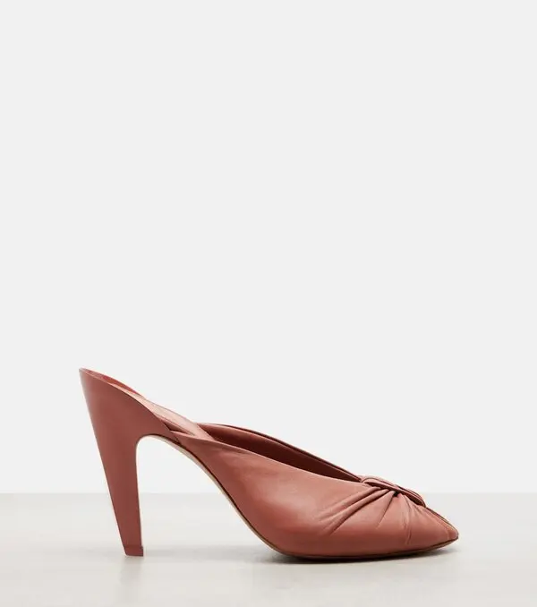 Chloé Suzie Leather Mules - Brown