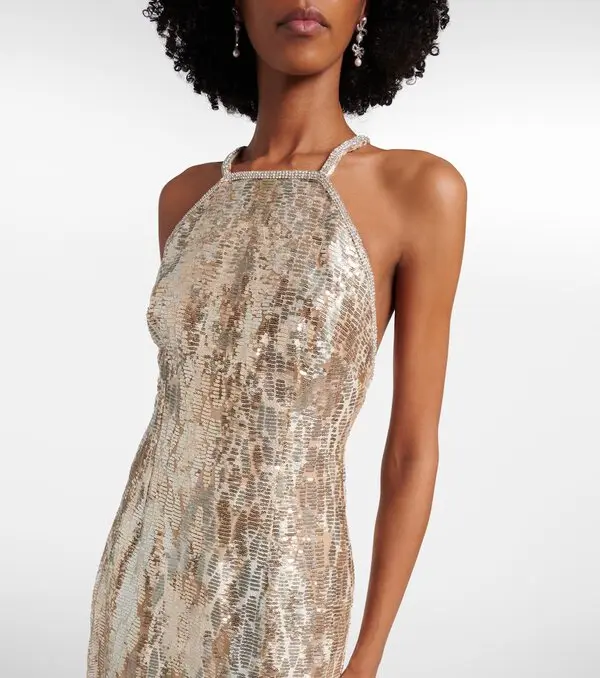 Elie Saab Sequined Silk-blend Gown