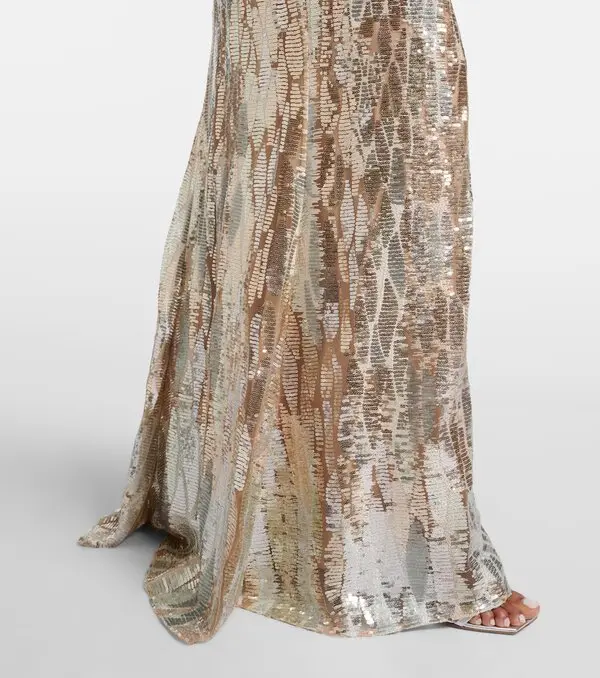 Elie Saab Sequined Silk-blend Gown