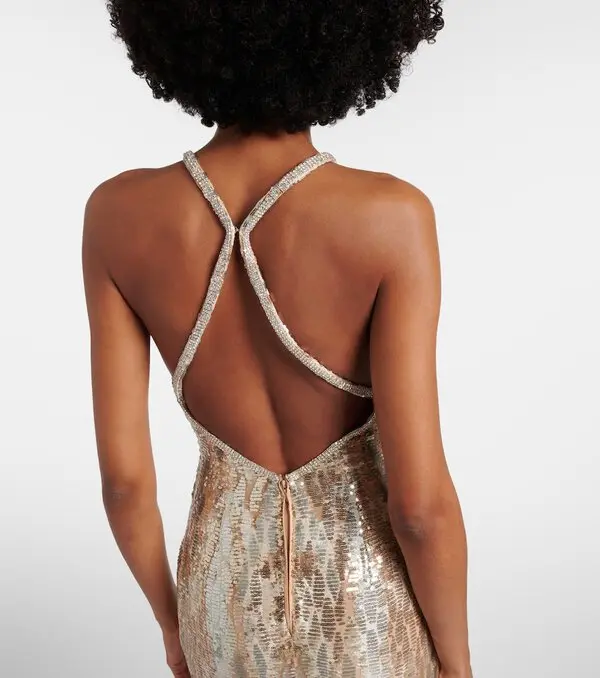 Elie Saab Sequined Silk-blend Gown
