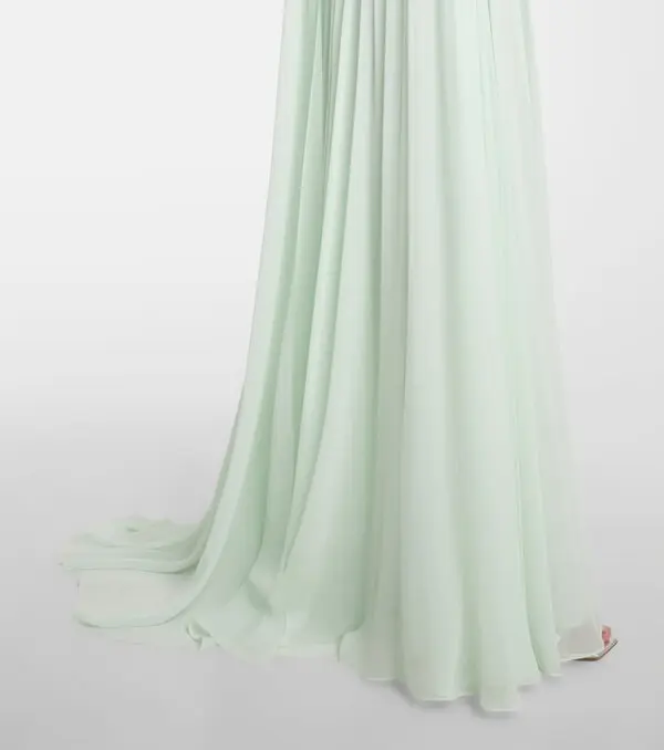 Elie Saab Sequined Silk-blend Gown - Green