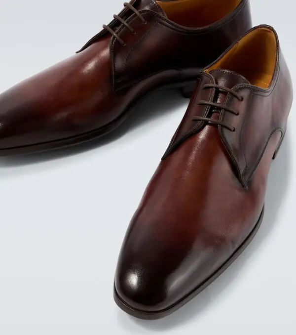 Magnanni Leather Derby Shoes - Brown