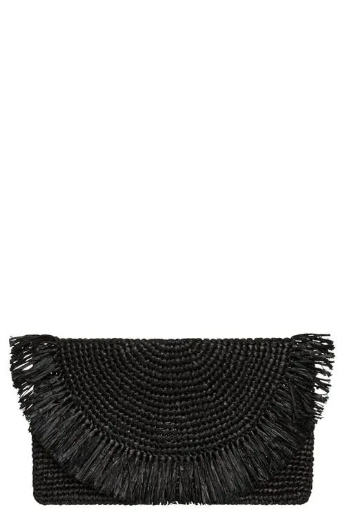 Vitamin A® Palma Raffia Clutch - Black