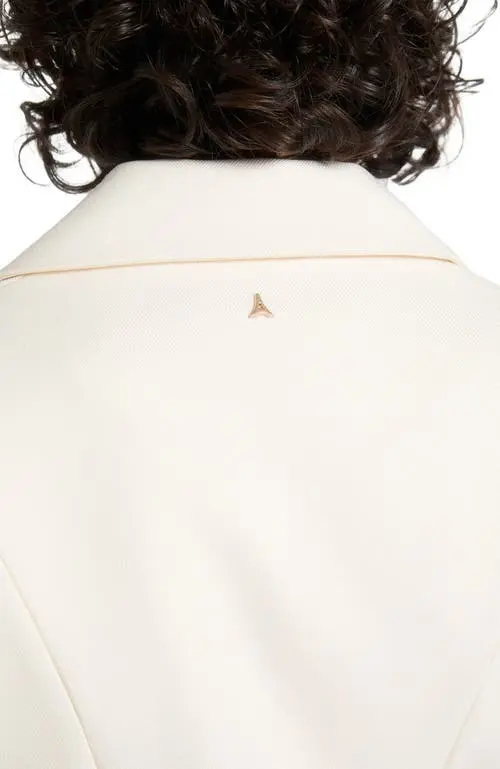 Manière De Voir Wide Shoulder Cinch Waist Blazer