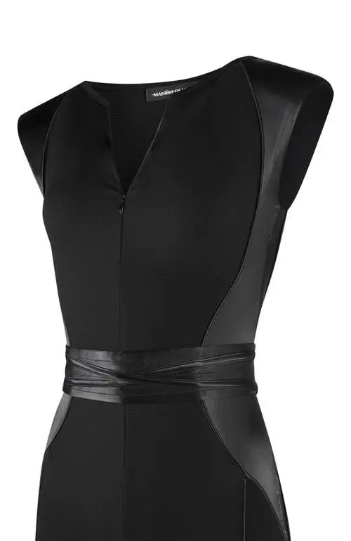 Manière De Voir Satin Contour Flared Jumpsuit
