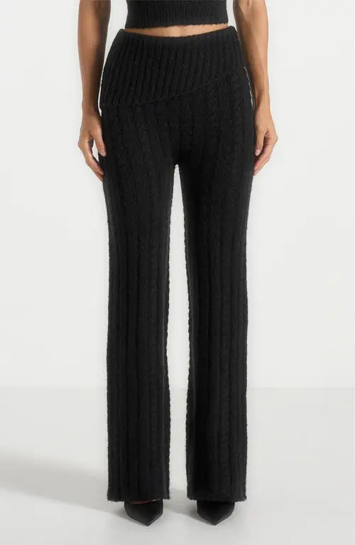 Manière De Voir Cable Knit Fit & Flare Bottoms - Black