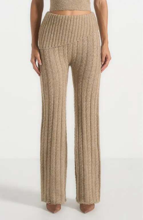 Manière De Voir Cable Knit Fit & Flare Bottoms - Taupe