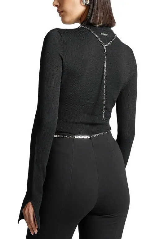 Manière De Voir Contour Knit Bodysuit With Chain